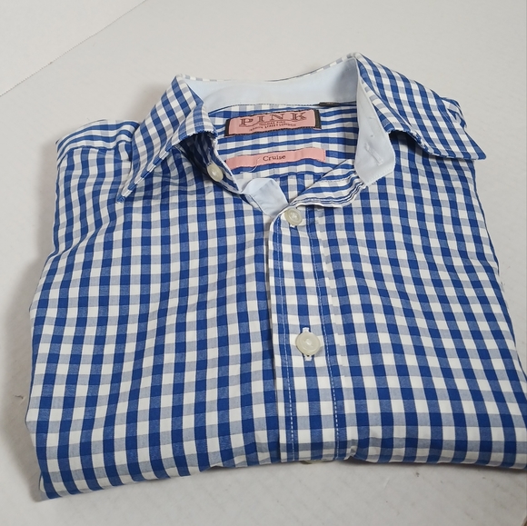 Thomas Pink | Shirts | Thomas Pink Mens Long Sleeve Cruise Blue White ...